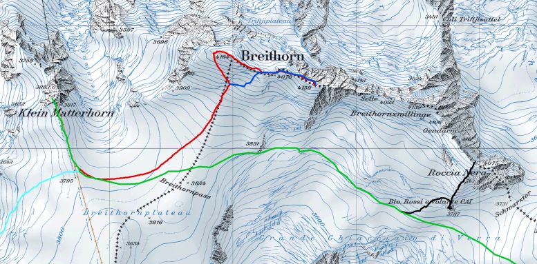 GPS maps Dom Breithorn