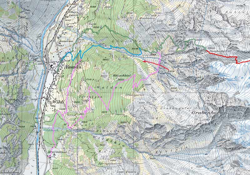 GPS maps Dom Breithorn