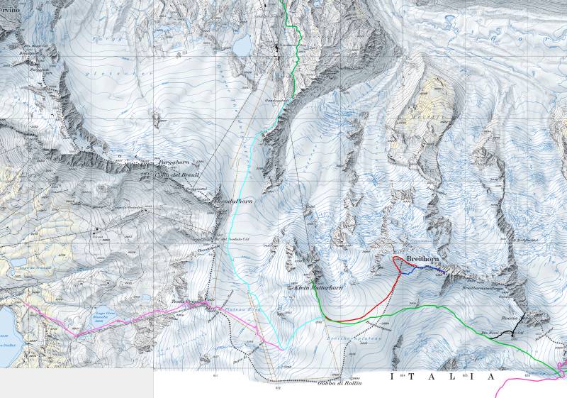 GPS maps Dom Breithorn